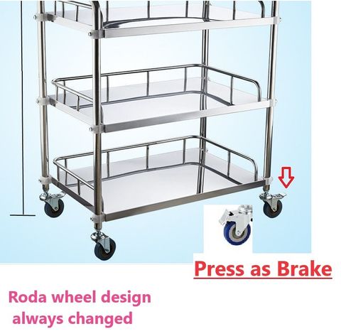 Troli Hospital Trolley, Hospital Instrument Trolley, Stainless Steel ...