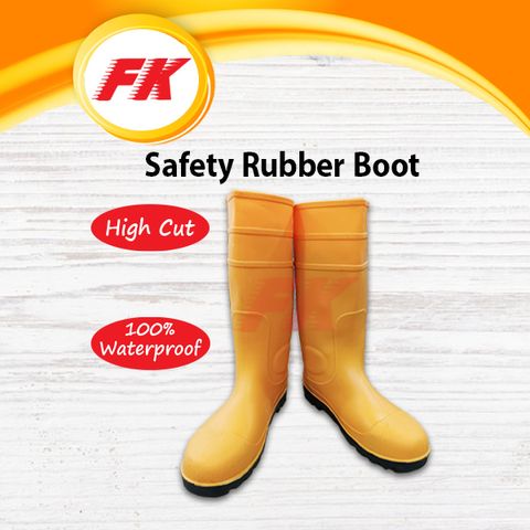 Kasut Getah Kuning +Kepala & Tapak Besi/Safety Boots – Futt Kong ES Store