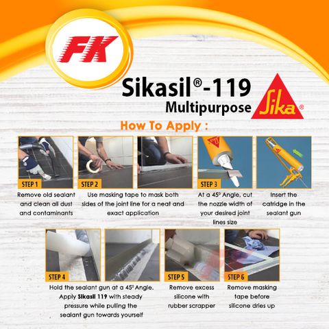 Sikasil®-119 – High-Performance Neutral Cure Silicone Sealant – Futt ...