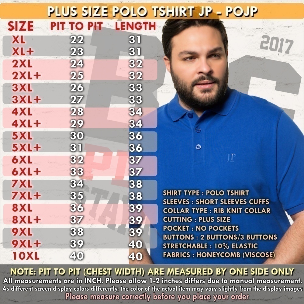 Plus Size Men's Polo T Shirt With 3 button No Pocket Color Dark Blue ...