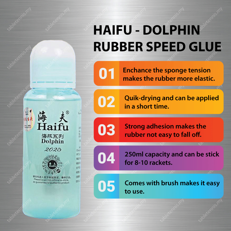 Haifu Glue Dolphin Table Tennis Rubber Glue Ping Pong Glue Speed Glue 250ml Gam Getah Gam Ping ...