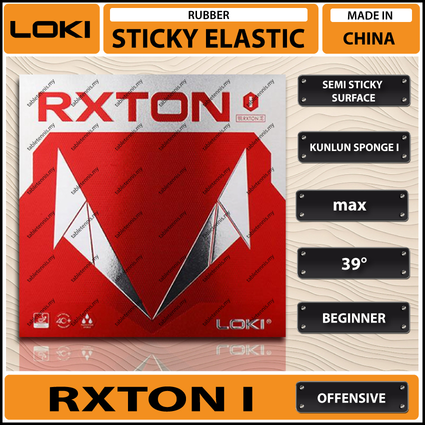 Loki Rxton 1 Semi Sticky Elastic Table Tennis Rubber Getah Ping Pong ...