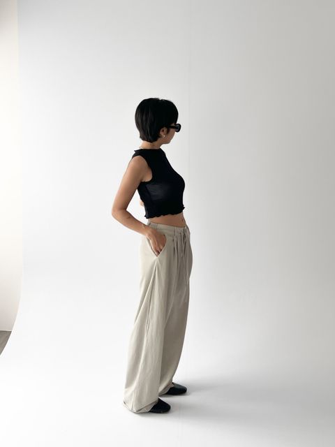 微透 微捲邊短版背心 – Lithe Studio