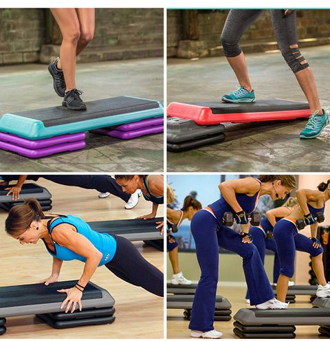 110cm Aerobic Stepper Platform with 4 Risers stepboard Platform Gym ...