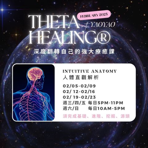 希塔療癒 人體直觀解析 認證課程 ThetaHealing® Intuitive Anatomy – Y25