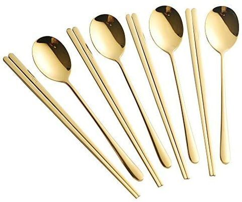 Korean Chopstick + Spoon Set [Korean Tableware Set] Korean Stainless ...