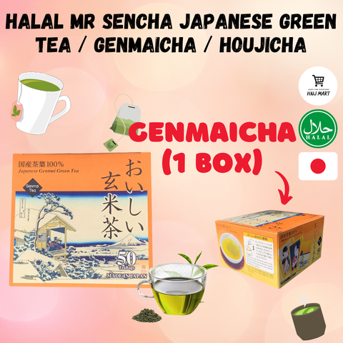 Halal Japan Mr.Sencha Japanese Green Tea & Genmaicha Sencha Green Tea ...