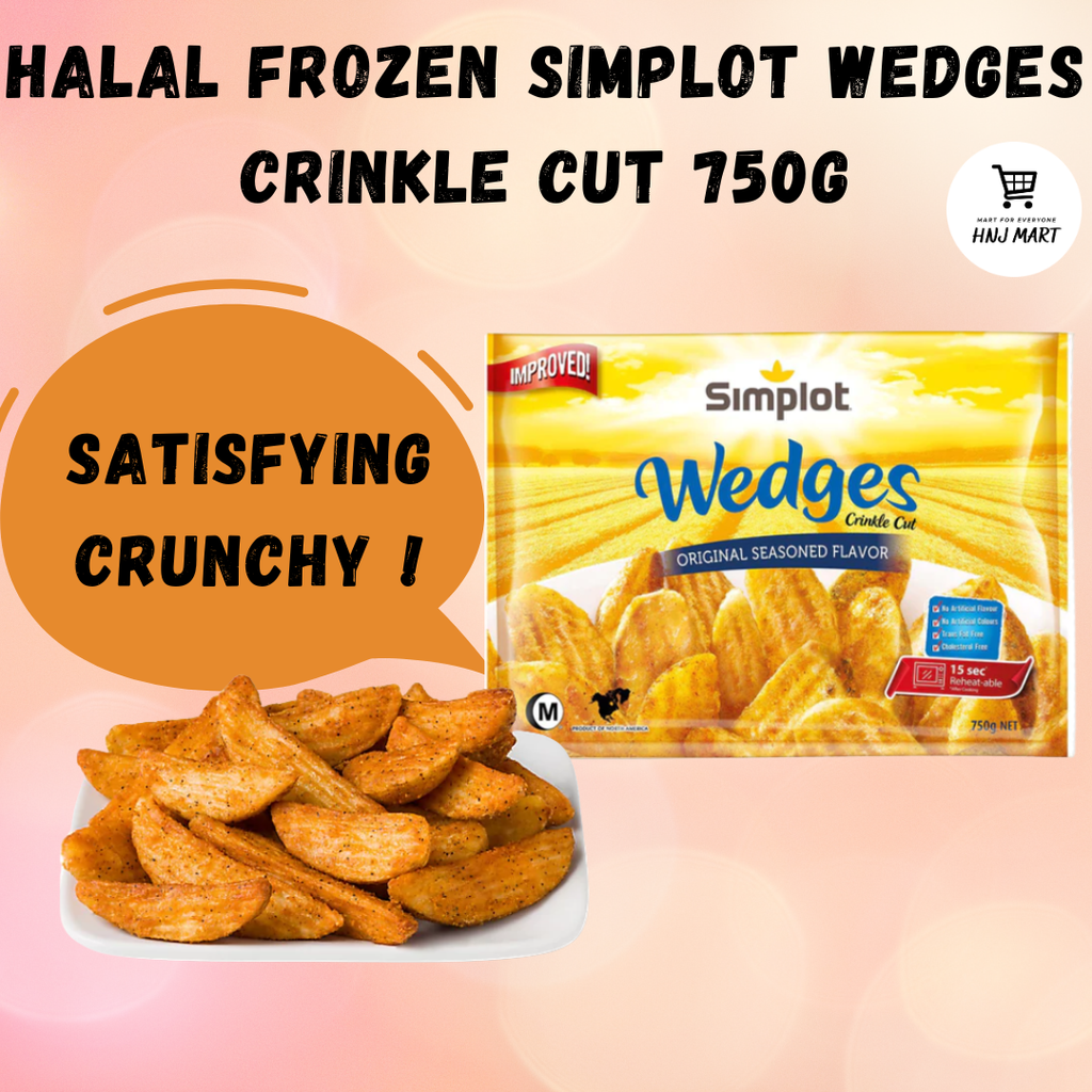 HALAL FROZEN SIMPLOT WEDGES CRINKLE CUT 750G Original Seasoned Flavor ...