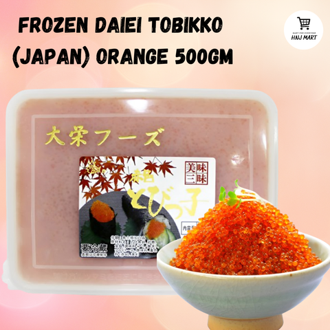 HALAL FROZEN TOBIKO ORANGE 500g/ FROZEN DAIEI TOBIKKO (JAPAN) ORANGE ...