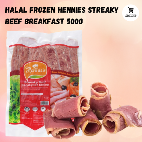 HALAL FROZEN HENNIES CHIPOLATA BREAKFAST SAUSAGE 600G/ HENNIES STREAKY ...