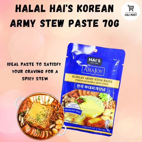 Halal HAI'S Korean Army Stew Paste 70g/1kg(Budae Jjigae Soup Base) Hot ...