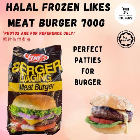 HALAL FROZEN LIKES BURGER MEAT SERIES 700G CHICKEN BURGER / MEAT BURGER ...