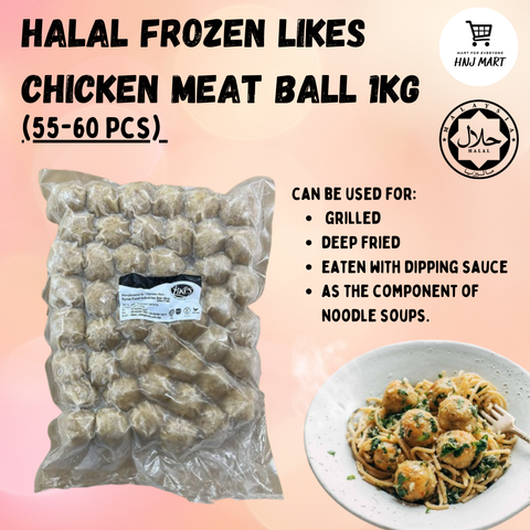 HALAL FROZEN LIKES MEAT BALL 1KG BEEF MEAT BALL CHICKEN MEAT BALL (55 ...