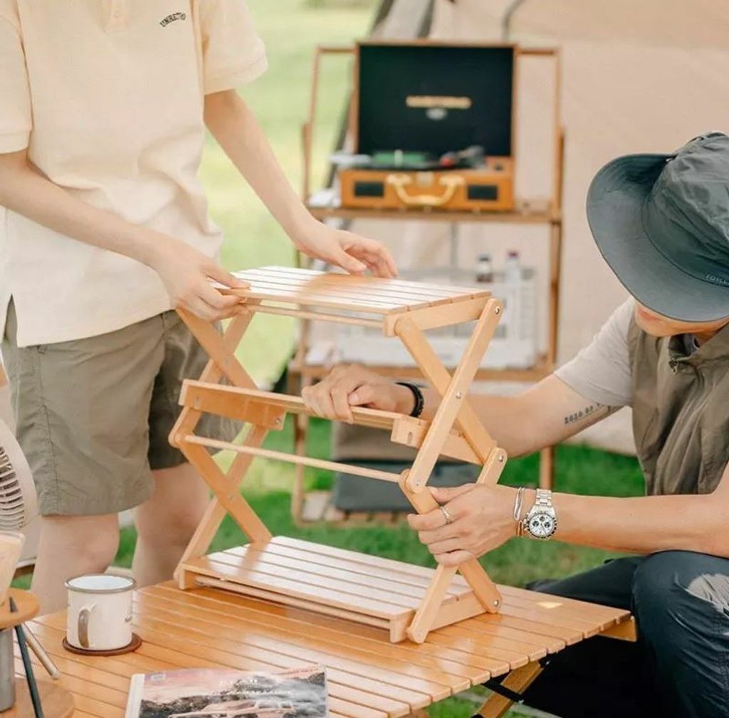 Naturehike outdoor camping portable folding tabletop rack Storage Shelf ...