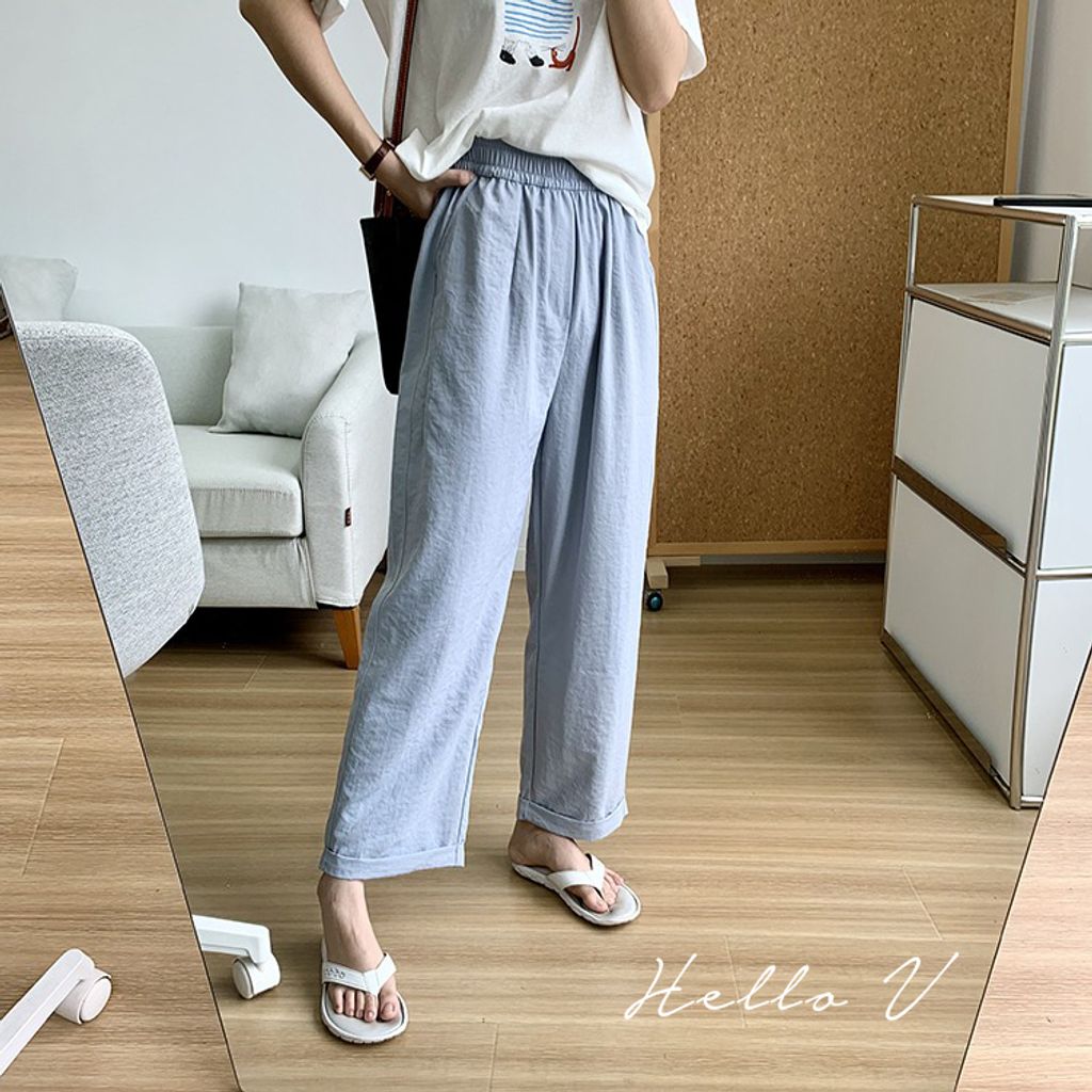 韓國款 超好穿薄款速乾質感休閒褲*卡其藍深灰*【Y0825-12】 – HELLO V