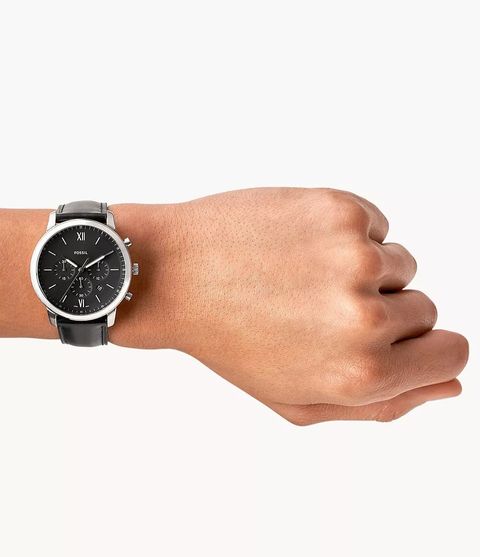 FOSSIL FS5452 NEUTRA CHRONOGRAPH BLACK LEATHER – Famous Time