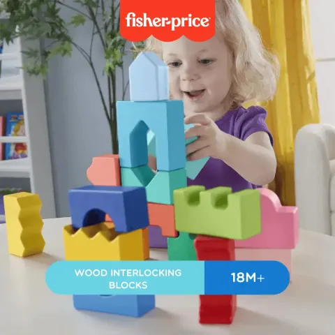 FISHER PRICE WOODEN INTERLOCKING BLOCKS – The Do Good Baby Company