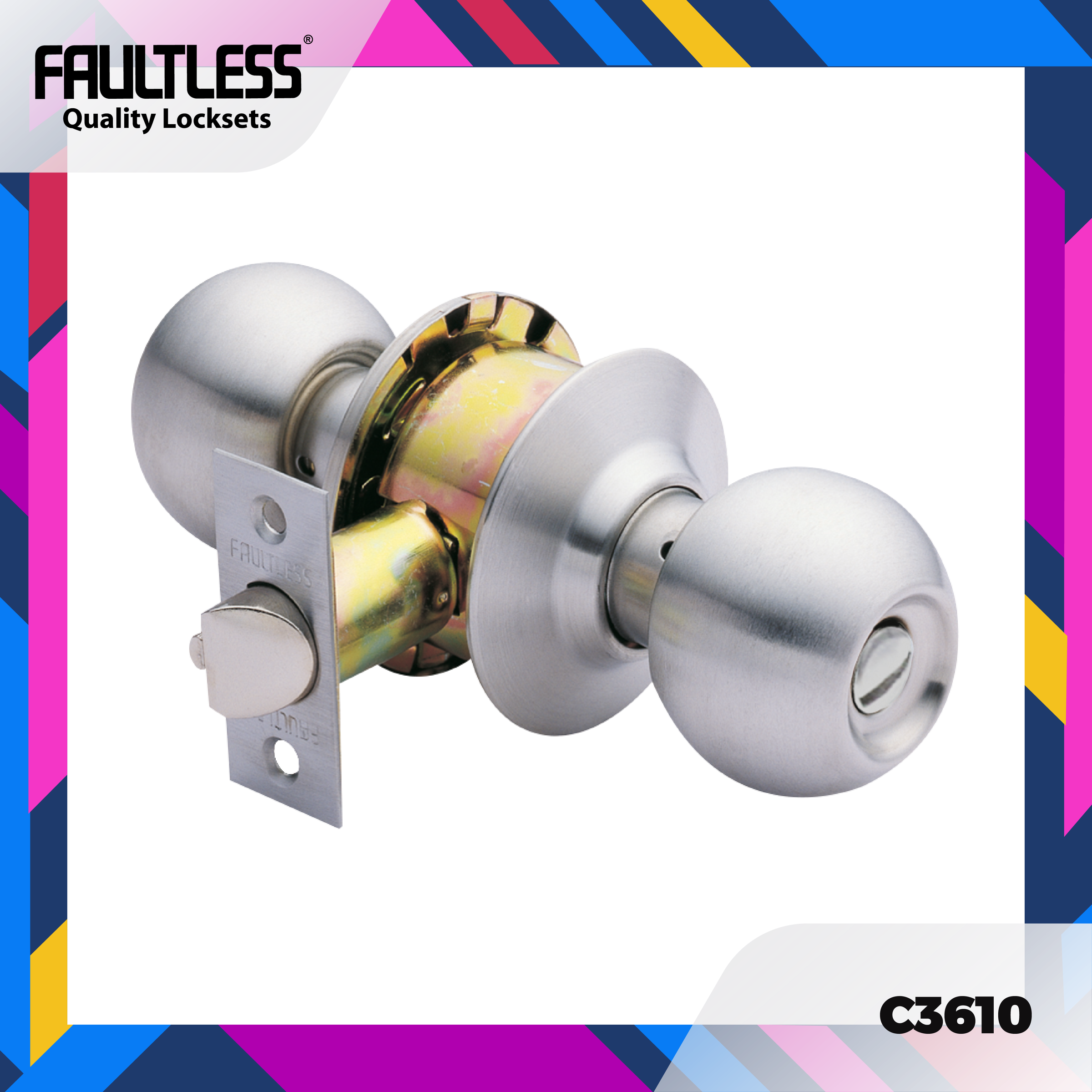 Faultless Tubular Knobset C3610 – GIDCI HARDWARE SHOP