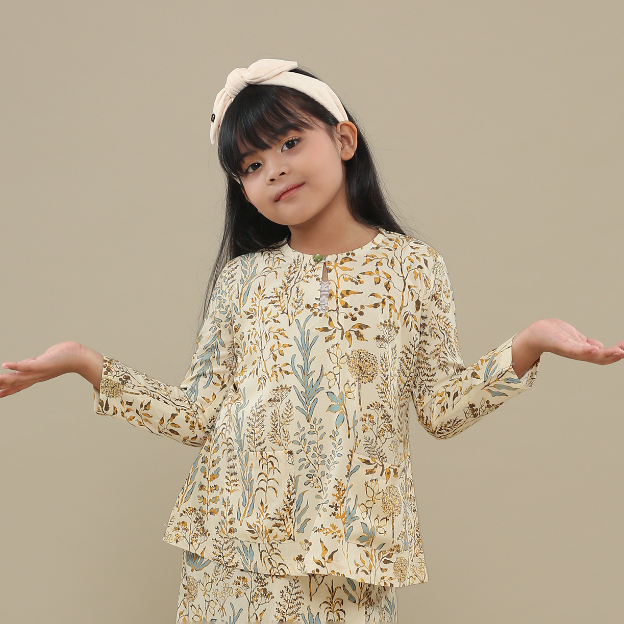 EMILY KID Kurung Kedah - Cream – Kurung Tokma