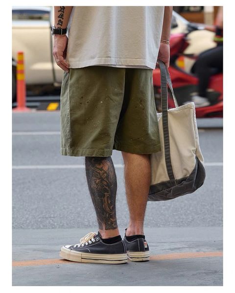 brs30 | BROSHOOD 24春夏日系休閒洗水潑墨斜紋布短褲 – S Select Lab