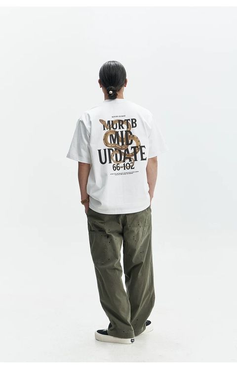 MU320 25ss小領口金蛇數碼直噴印花圓領短袖T恤 – Freedom-Made