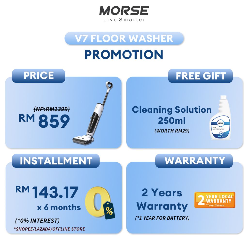 Preorder Morse Floor Washer V7 – Morse Electronics | Robotic Vacuum | Cordless Vacuum | Dust ...