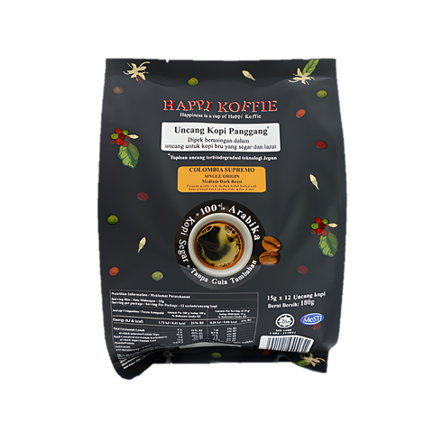 Colombia Supremo - Roasted Ground Coffee (15g) x 12 Coffee Bags – Happi Koffie