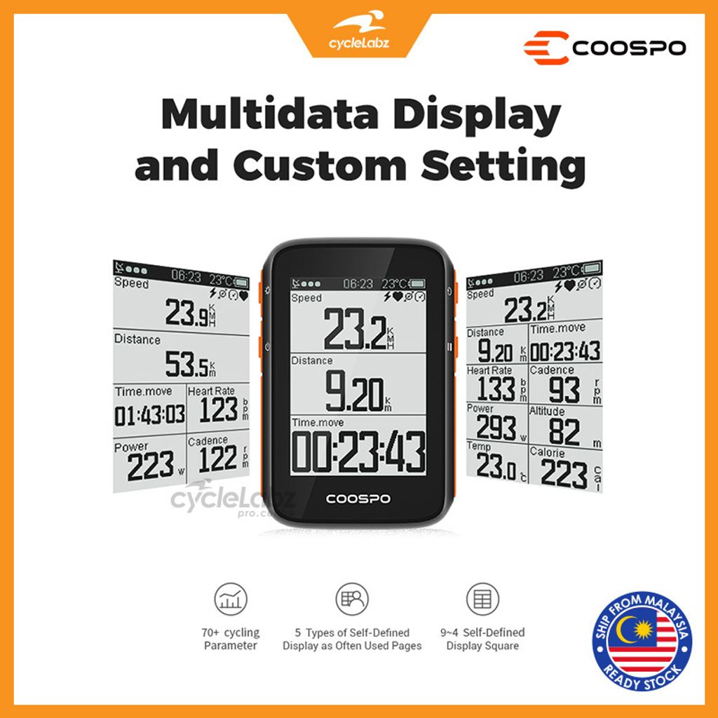 CooSpo BC200 Bike Cycling Computer GPS Glonass BeiDou Wireless Bluetooth 5.0 ANT+ with STRAVA ...