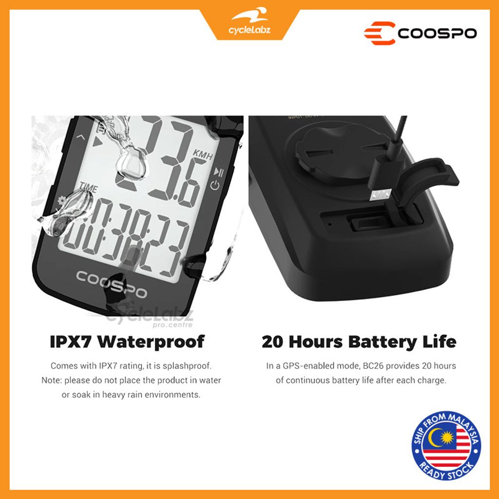 CooSpo BC26 Bike Cycling Computer GPS BeiDou Wireless Speedometer with ...