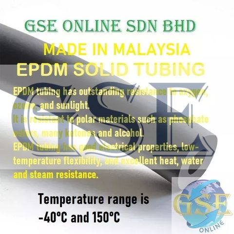 EPDM Solid Rubber Tubing , EPDM Rubber Hose, Black, Hardness 70A, Made ...