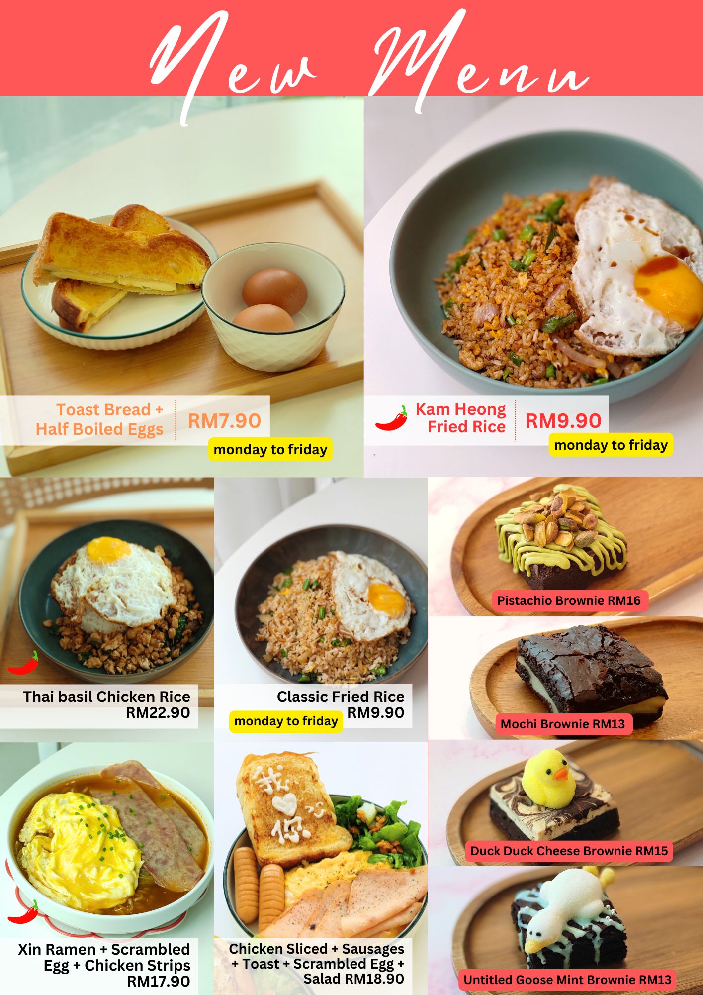 Cafe menu – Mr & Mrs Brownie