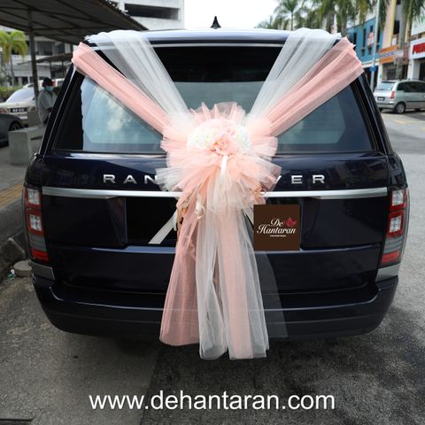 Customizable Peach White Range Rover Wedding Car Decoration with Teddy ...
