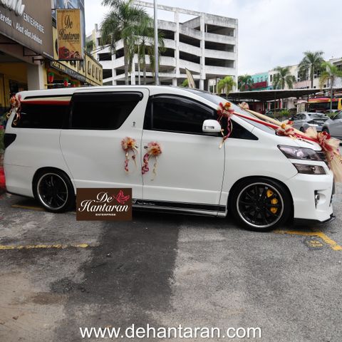 Customizable Maroon Gold Toyota Vellfire Wedding Car Decoration – De ...