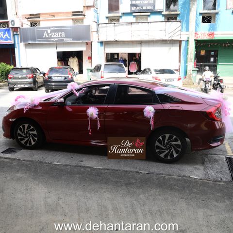 Customizable Pink White Honda Civic Wedding Car Decoration – De Hantaran