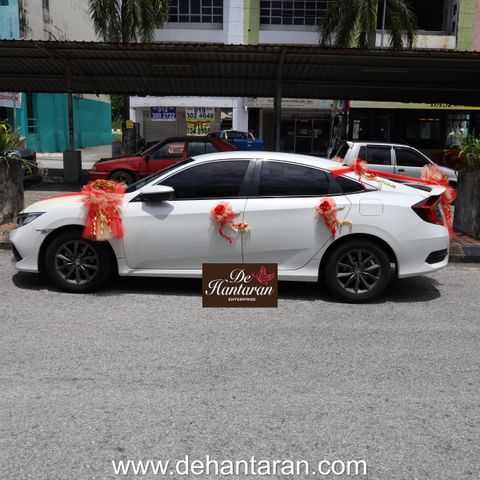 Customizable Wrap Red Gold Honda Civic Wedding Car Decoration – De Hantaran