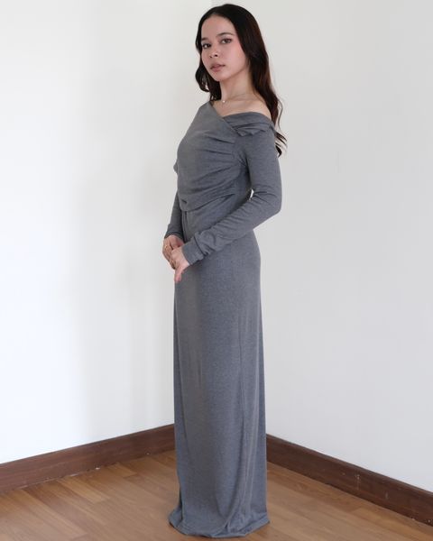 Melinda Long Dress in Dark Grey – Teera Bellesa™