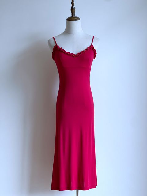 American Vintage Red Frilly Dress – The Simple Piece