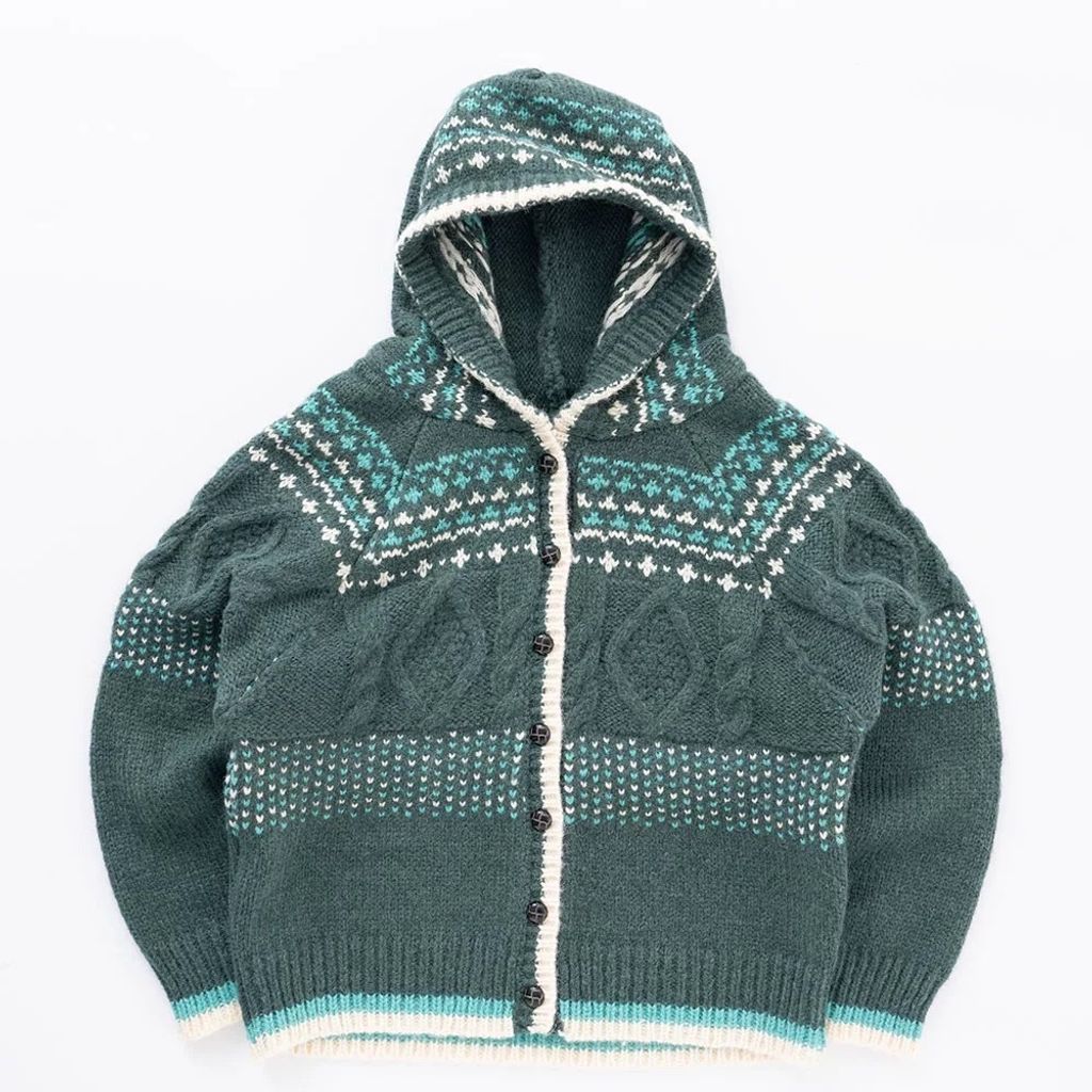 北歐系菱格針織連帽外套(預購) – 森織海自然生活風格服飾