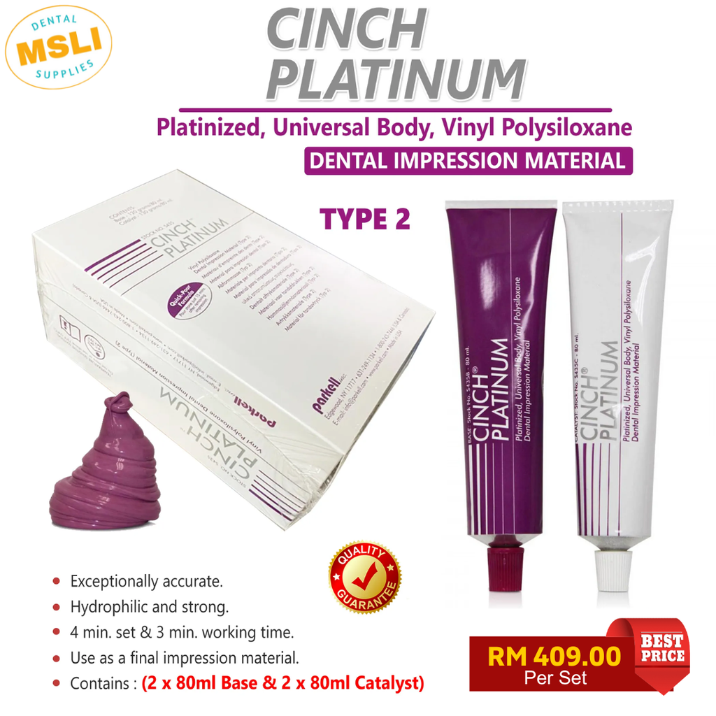CINCH PLATINUM - VINYL POLYSILOXANE (DENTAL IMPRESSION MATERIAL) (TYPE ...