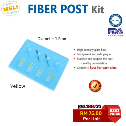 Ready Stock FIBER POST KIT (20 posts per box) 🟢 – MSLI Dental Supplies
