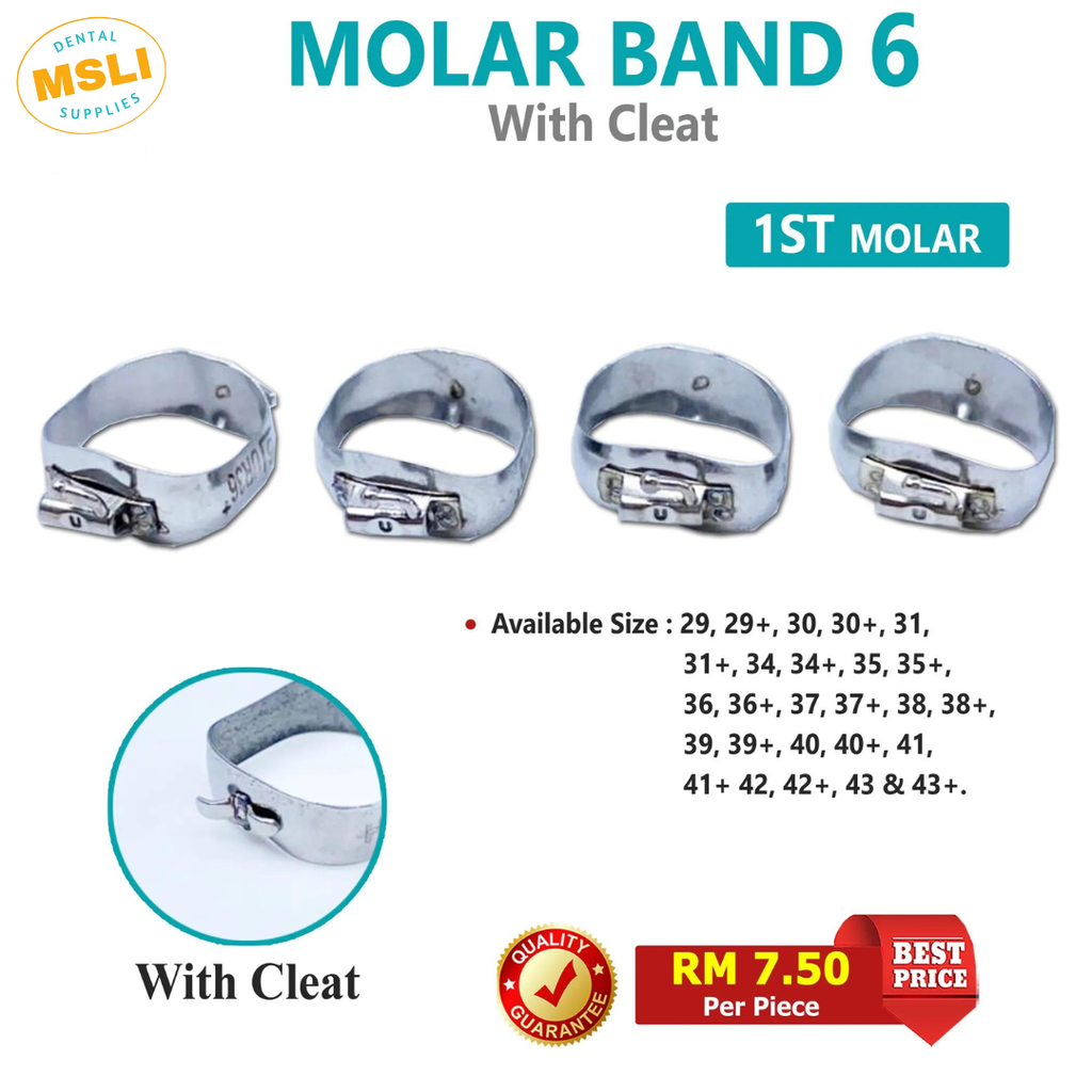 Ready Stock 3B ORTHO - MOLAR BAND 6 WITH CLEAT - (1st Molar Molarband ...