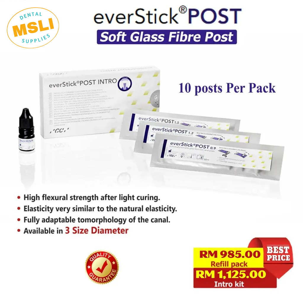 (PRE-BOOK) EVERSTICK POST - Soft Glass Fibre Post – MSLI Dental Supplies