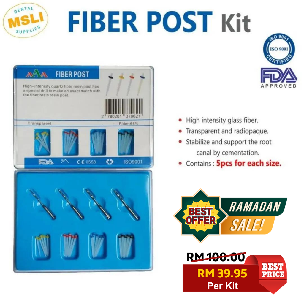 🕌 🌙 FIBER POST KIT (20 posts per box) – MSLI Dental Supplies