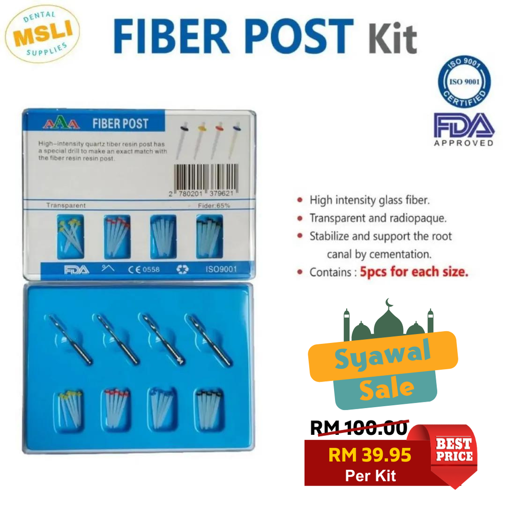 🕌 🌙 FIBER POST KIT (20 posts per box) – MSLI Dental Supplies