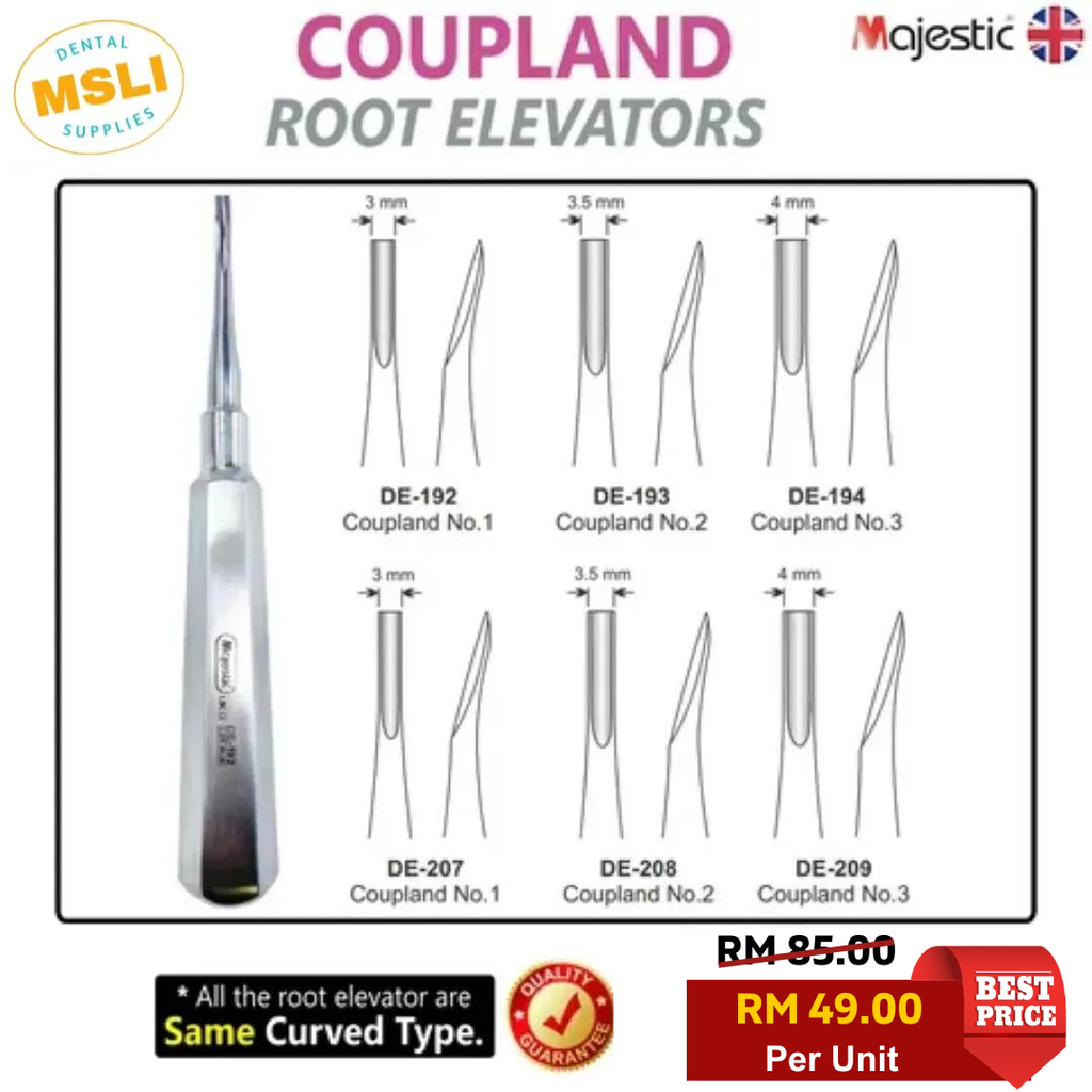 CLEARANCE🔥 MAJESTIC - COUPLAND ROOT ELEVATORS 🟢 – MSLI Dental Supplies