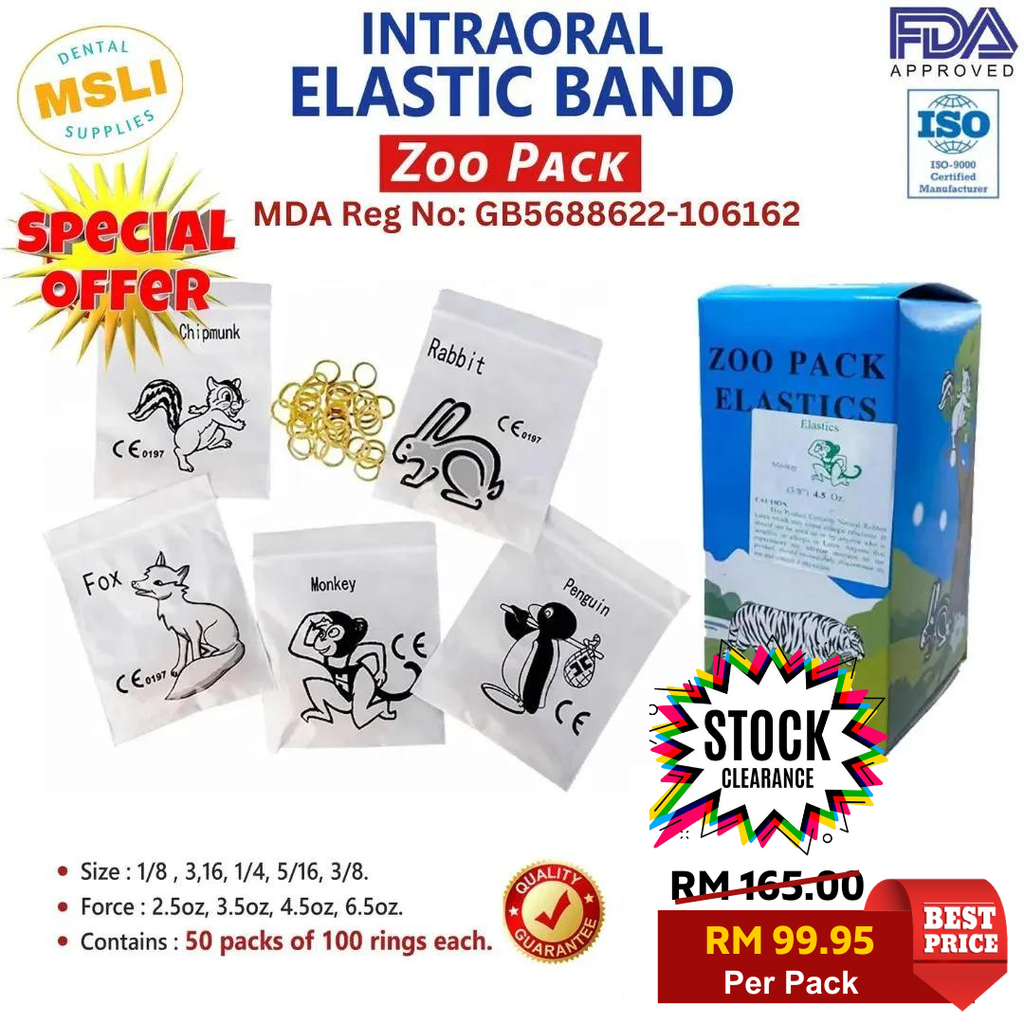 🎉 Intraoral Elastics - ZOO PACK A070 🟢 – MSLI Dental Supplies