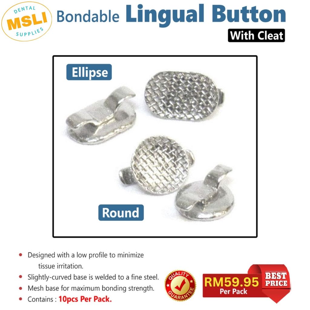 Ready Stock Bondable Lingual Button With Cleats (Twins) 🟢 – MSLI Dental ...