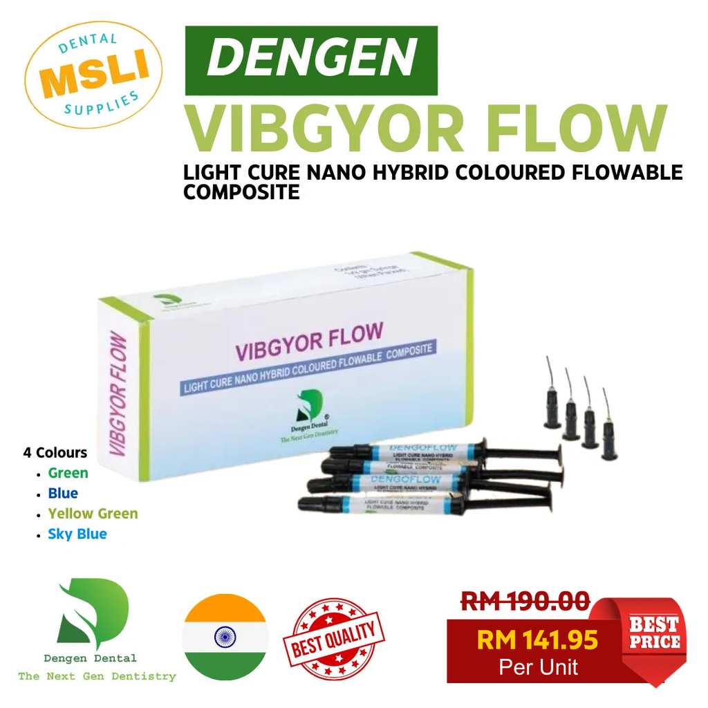 Ready Stock DENGEN VIBGYOR FLOW - Light Cure Nano Hybrid Coloured ...