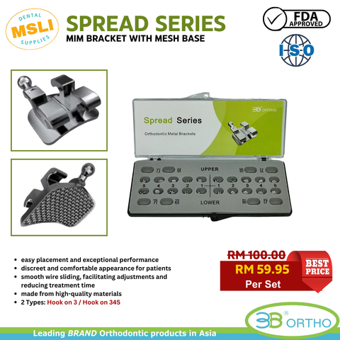 Ready Stock 3B ORTHO - SPREAD SERIES MIM MBT Bracket with Mesh Base 🟢 ...