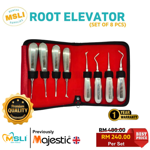 Ready Stock MSLI DENTOOLS (SET OF 8 PCS) - ROOT ELEVATOR 🟢 – MSLI ...